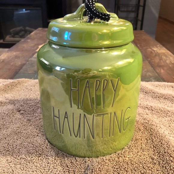 Rae Dunn | Art | Rae Dunn Ceramic Iridescent Happy Haunting Cookie Jar ...